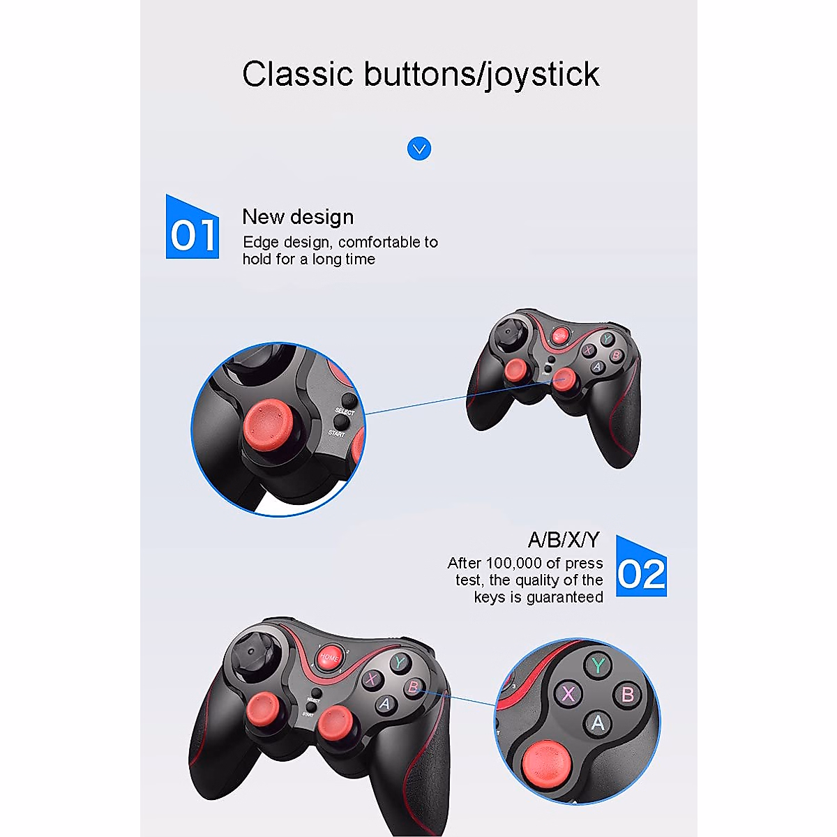 Megadream Android Gamepad Controller, Wireless Key Mapping Gamepad Joystick Perfect for PUBG Mobile & Call of Duty, Compatible for Samsung Galaxy HTC LG Other Phone, Not for iOS/PC