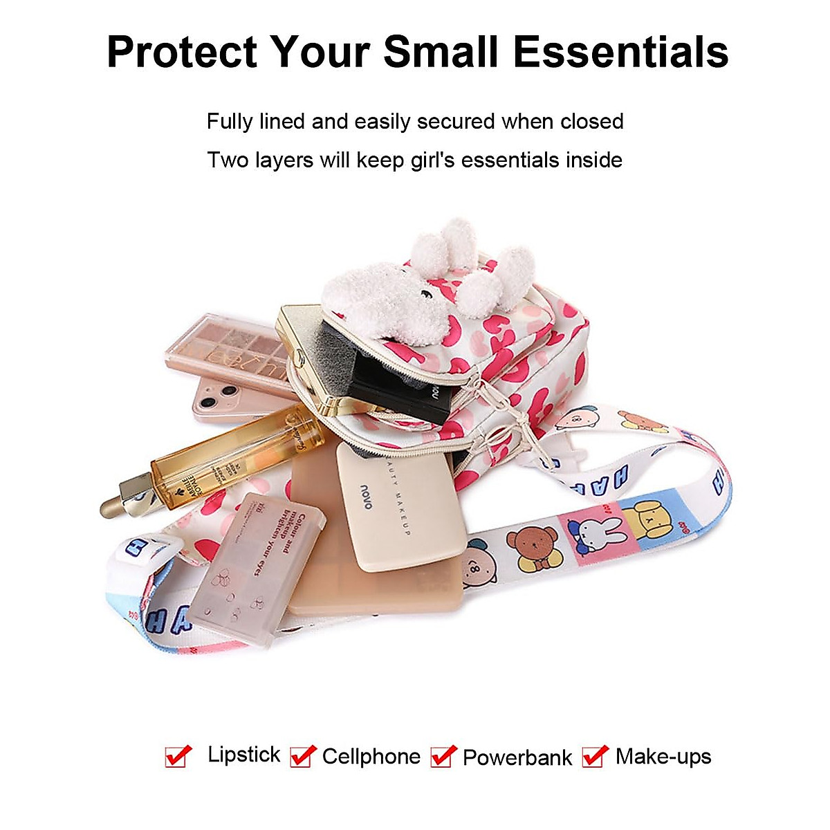 Hiflyer Kids Sling Bag, Kids Backpack Kawaii Bag Kids Travel Bag Chest Bag, Kids Crossbody Bag Mini Backpack for Girls (Blue)