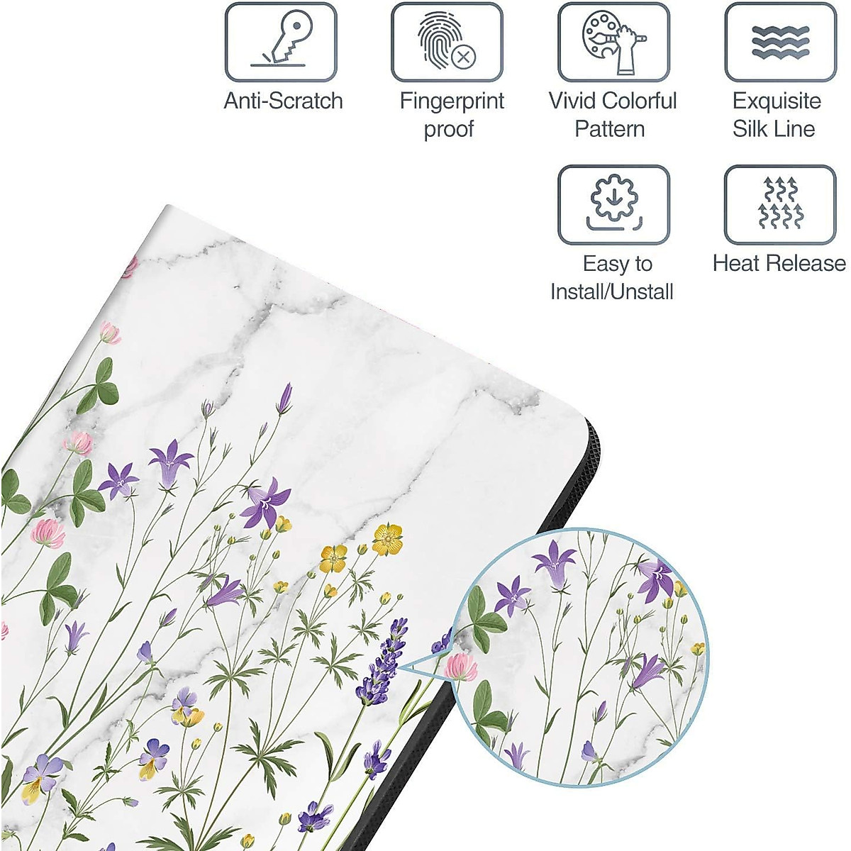 TPU Case for iPad Mini 4 / iPad Mini 5 (5th Generation 2019), Auto Sleep/Wake with Apple Pencil Holder [Anti Fingerprint][Anti Dirt][Waterproof][Anti Scratch] Case Cover (Country Garden)