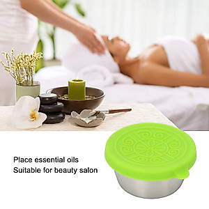 50ml Leak Proof Container, Storage Container, Beauty Salon Essential Oil Cup Portable Stainless Steel Condiment Salad Dressing Container with Lid (Green)