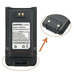 Vineyuan 7.4V 2500mAh Li-ion Replacement Battery for Baofeng UV-9R Plus Two Way Radio Battery