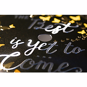 Aluminum Graduation Cap Topper Cap Decorations, The Best is Yet to Come (Black)