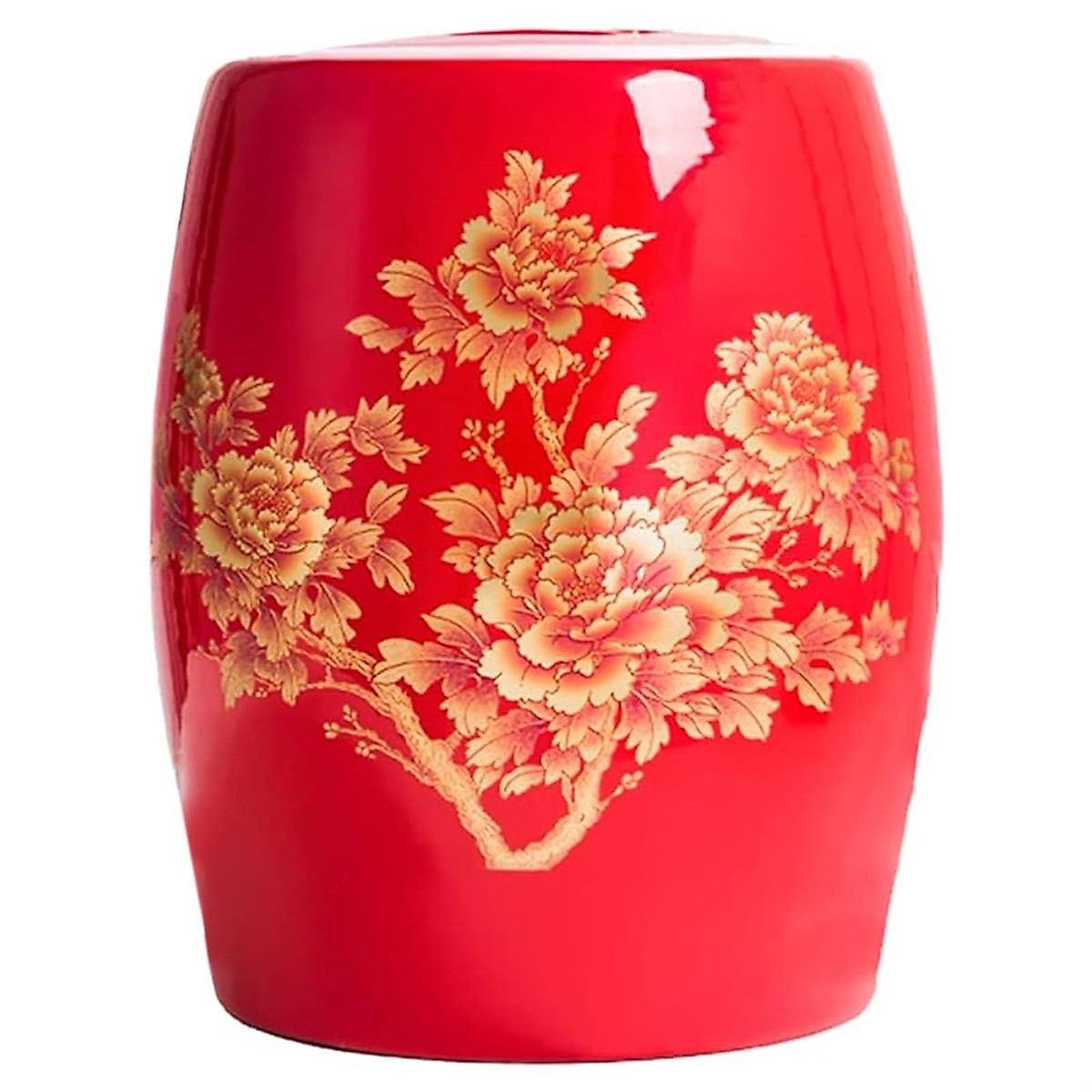 Ceramic Food Storage Jar Rice Storage Container Grain Storage Bin Ceramic Rice Bucket Rice Storage Box Sealed Rice Bin Cereal Rice Container for Kitchen(Red,15KG)