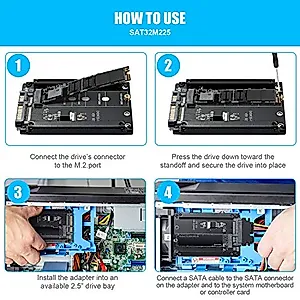 BEYIMEI M.2 NGFF to SATA Adapter Card, B-M Key, Supports 2230, 2242, 2260, 2280mm M.2 SSDs