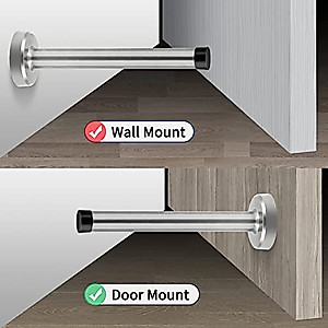 Door Stops, Long Door Stopper 6 Inch Wall Mount Modern Doorstop Heavy Duty Solid Door Holder with Soft Rubber Bumper, Extra Long Door Stoppers for Bottom or Top of Door