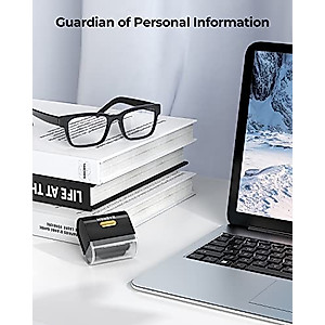 MUNBYN Identity Theft Protection Roller Stamp with a Box Opener, Identity Protection Roller Stamp Including 3 Pack Refills, Confidential Security Stamp Roller for Privacy and ID Security(Black)