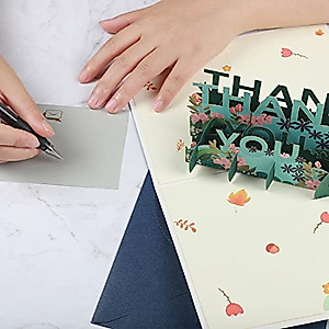 OWOXER Thank You Card, Pop Up Thank You Cards For Teachers & Friends, Love Card, 3D Greeting Card, Retirement Card, Birthday Card With Envelope.