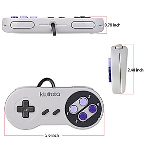 KIWITATA 2X Classic SNES USB Controller for Retro Gamings, Super NES Wired USB Joypad Game Controller for Windows PC Mac Raspberry Pi