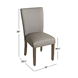 HomePop Parsons Classic Upholstered Accent Dining Chair, Single Pack, Grey