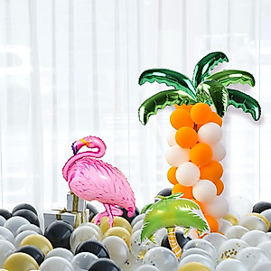 VYNYJOAN 10PCS Coconut Tree Leaves Foil Balloons 36 Inch Palm Leaf Balloons for Birthday, Baby Shower Party Supplies Hawaii Luau Beach Tropical Summer Party Decoration