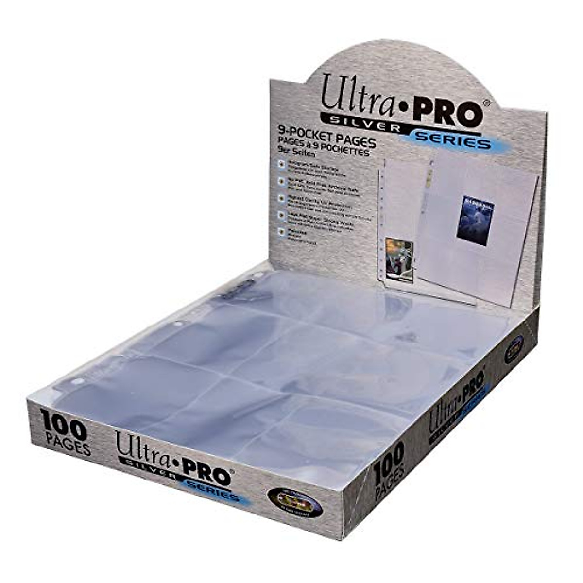 Ultra Pro 9 Pocket Pages Silver Series 100 Pages of Card Sleeves for Trading Card Binder, Baseball Card Binder, Pokemon Card Sleeves and Baseball Card Sleeves