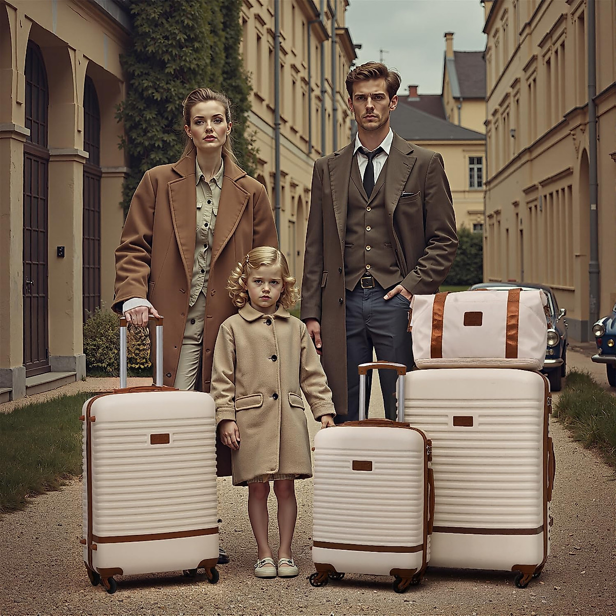 Coolife Suitcase Set 3 Piece Luggage Set Carry On Travel Luggage TSA Lock Spinner Wheels Hardshell Lightweight Luggage Set(Red, 5 piece set)