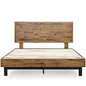 ZINUS Tricia Wood Platform Bed Frame with Adjustable Headboard / Wood Slat Support with No Box Spring Needed / Easy Assembly, King