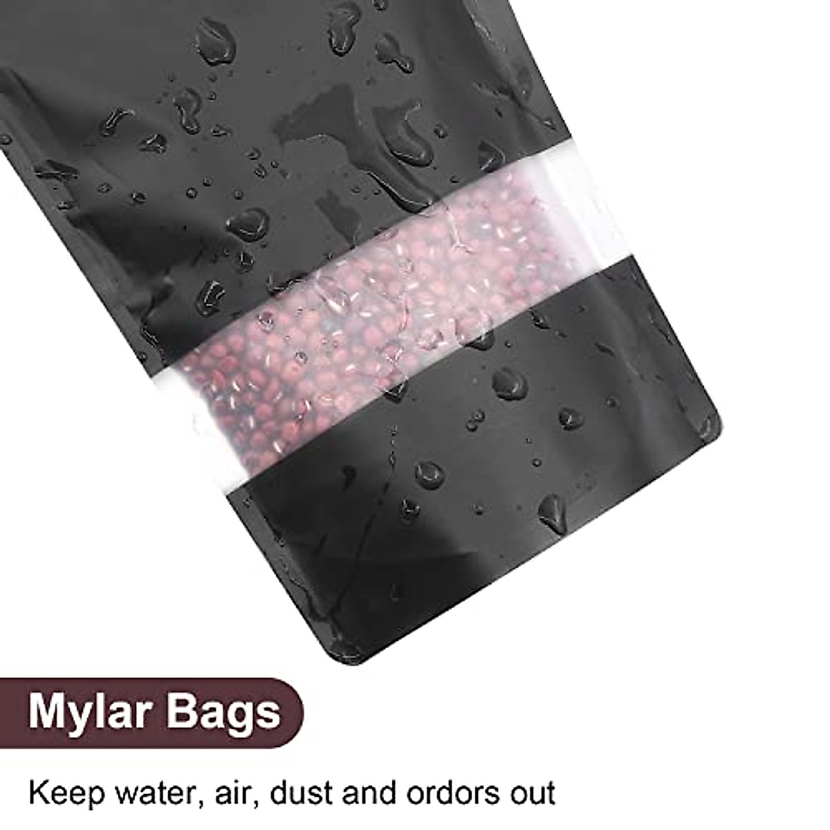 SumDirect Resealable Smell Proof Bags - 50 Pcs 5.9×8.6 Inch Foil Stand Up Food Pouch Bags with Window, Ziplock Heat Sealable Bags with Matte Window for Food Storage,Thickened Single Layer 5.5mil