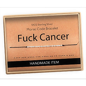 Cancer Gifts for Women Cancer Survivor Bracelet for Women Chemo Cancer Patient Gifts for Cancer Patients Fuck Cancer Morse Code Bracelet for Women