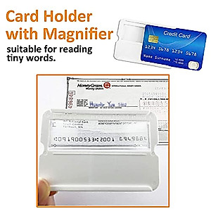 MAGDEPO 3X Magnifier Bookmark Ruler for Reading, Credit Card Size Magnifier, Credit Card Holder Card Protector with Magnifying Fresnel Lens