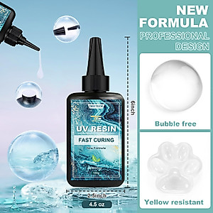 Deeteck UV Resin Kit with Light for Beginners-400g Highly Crystal Clear Hard Epoxy Resin Supplies with 200pcs Making Kit and UV Lamp, Silicone Molds for DIY Arts and Crafts, Fast Curing for Making