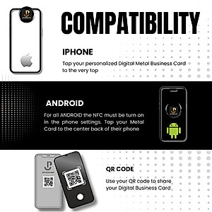 Smart Digital Business Card for Networking - NFC Digital Business Sticker for the back of the phone - Digital Business Tag - Tap to Share - No App Required