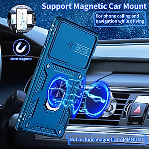 IYTRRYH for Samsung Galaxy Note 20 Ultra Case with Glass Screen Protector,with Magnetic Kickstand Ring&Camera Cover Military Grade Drop Shockproof Heavy Duty Protection Galaxy Note 20 Ultra Case Blue