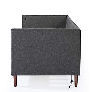 ZINUS Shalini Upholstered Daybed with USB Ports / Convertible Daybed Sofa / Matching Cover Included / No Box Spring Needed / Easy Assembly, Twin