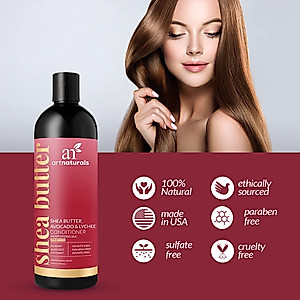 Shea Butter, Avocado & Lychee Conditioner, Moisturizing Blend, for Dry Hair, 16 fl oz (473 ml), artnaturals