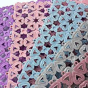 Newweic Rabbit Cage Mats - 4 Packs Plastic Cage Bottom Mat for Bunnies - Small Animal Feets Floor Pads Resting mats - for Dog Rabbits Guinea Pigs Playpen Pet Wire Cages (Grey)