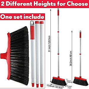 Zopeal Brooms Bulk Angle Broom Heavy Duty Outdoor Indoor Broom with 51 Inch Broomstick Commercial Broom Stiff Bristles Broom for Easy Sweeping for Home Room Kitchen Office Lobby Floor(6 Pack)