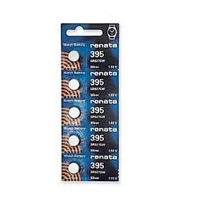 Renata Watch Battery Swiss Made 395 or SR927SW Or AG7 1.5V (5 Batteries, SR927SW)