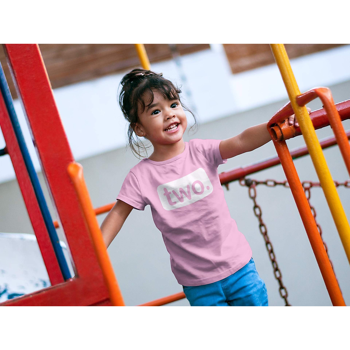 2nd Birthday Outfits for Toddler Girls Shirt 2 Year Old Girl Second Birthday Two (White on Pink, 2 Years)
