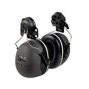 3M PELTOR Ear Muffs, Noise Protection, Hard Hat Attachment, NRR 31 dB, Construction, Manufacturing, Maintenance, Automotive, Woodworking, Heavy Engineering, Mining, X5P3E