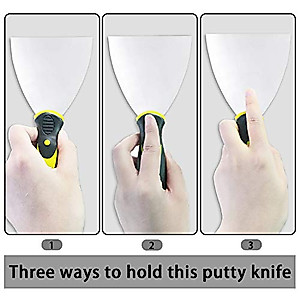 Listenman Putty Knife Set, 4 PCS (2,3,4,6 inch) Spackle Putty Knives, Metal Scrapers, Putty Scrapers for Drywall, Putty, Decals, Wallpaper, Baking, Patching and Painting