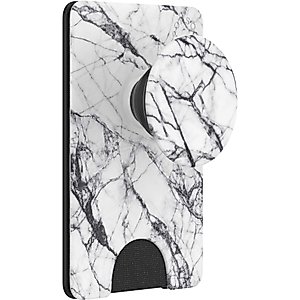 PopSockets Phone Wallet with Expanding Phone Grip, Phone Card Holder, Graphic PopWallet - Dove Marble