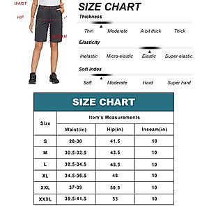 Libin Women's Lightweight Hiking Shorts Quick Dry Cargo Shorts Summer Travel Golf Shorts Outdoor Water Resistant Black M
