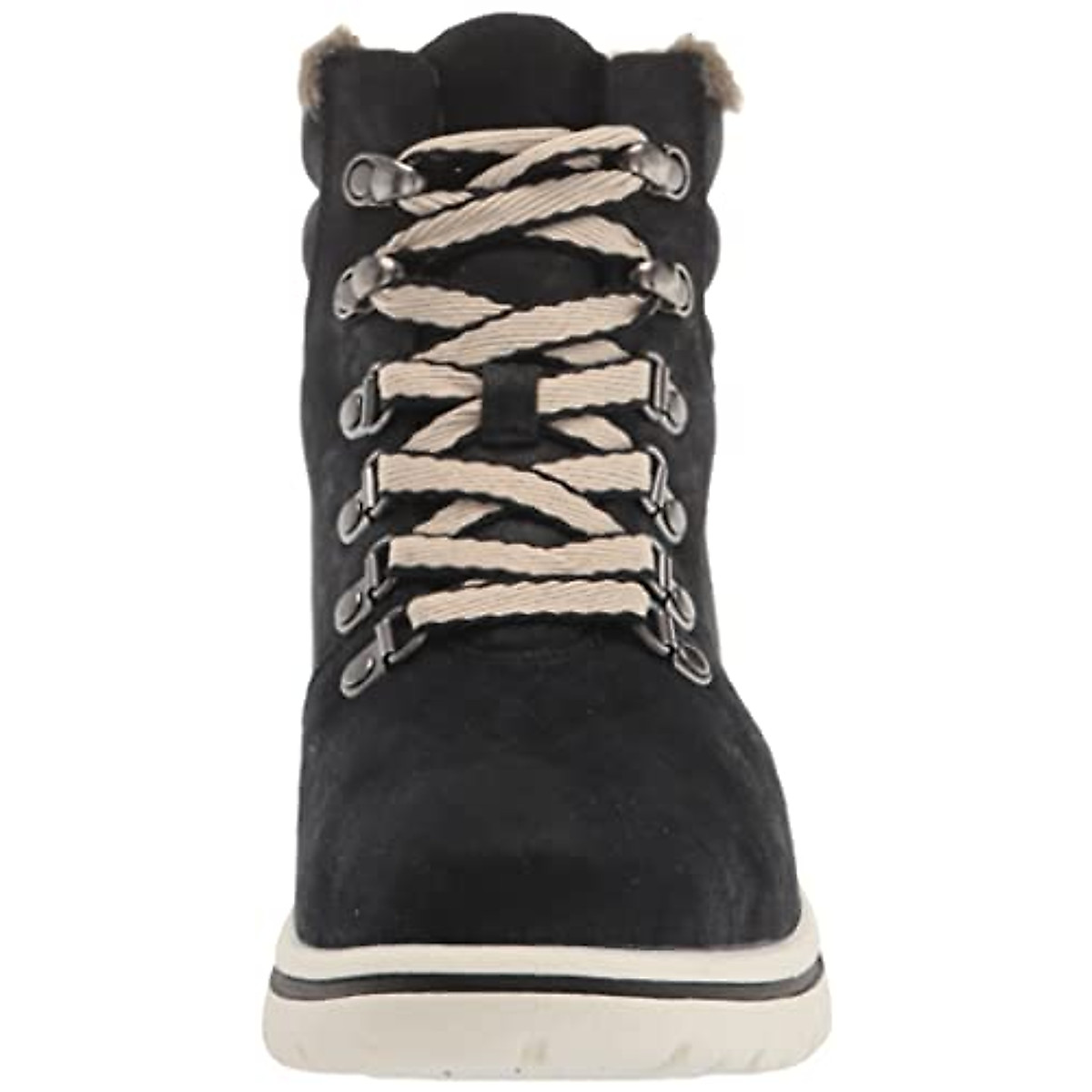 CLIFFS BY WHITE MOUNTAIN Shoes Hallett Women's Casual Hiker Style Bootie, Black/Fabric, 6.5 M