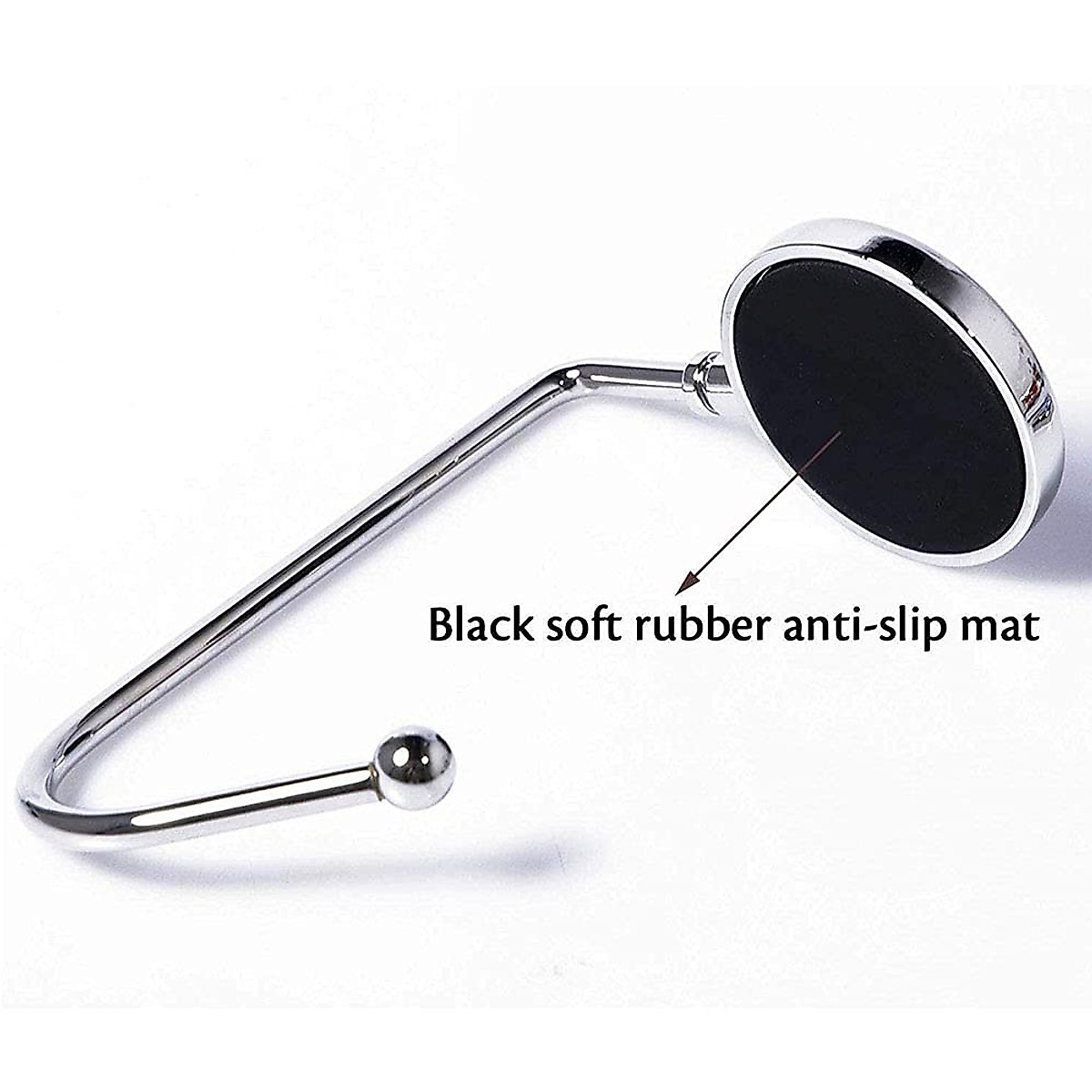 ZHENJIER 5 Pack Purse Hook Hanger, Metal Hook Long Handbag Hanger for Table Desk,Portable Bag Holder Under Counter Handbags Hook for Women Girl