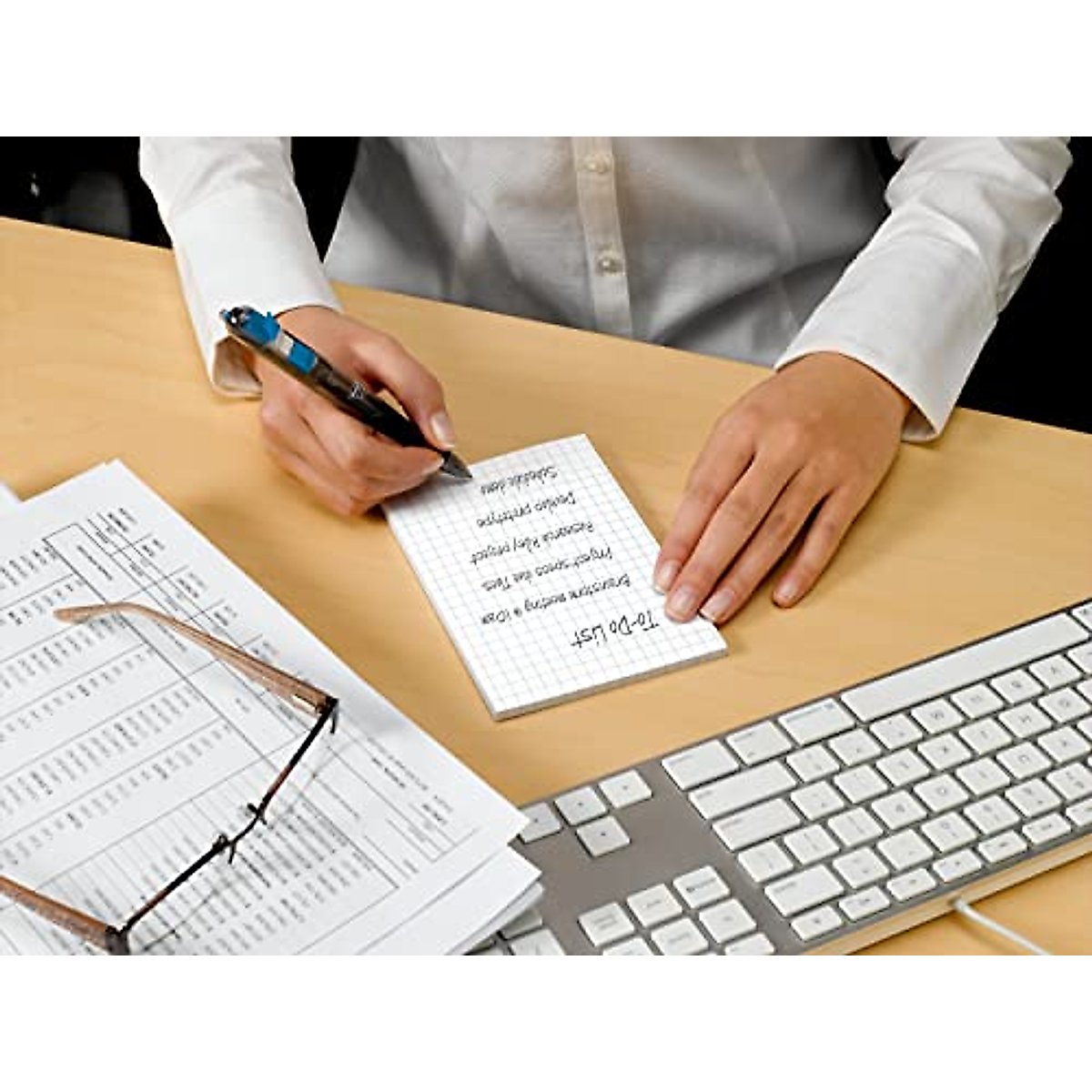 Post-it Super Sticky Notes, 4 in x 6 in, 3 Pads, 2x the Sticking Power, White with Blue Grid Lines, Recyclable (660-SSGRID)