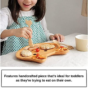 SPICE OF LIFE Kids Petits Et Maman Wooden Plate - Duck - Reusable Home/Party/Picnic Dinnerware