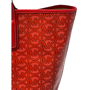 Michael Kors Jodie Medium Logo Tote Shoulder Bag Handbag, Flame/Red