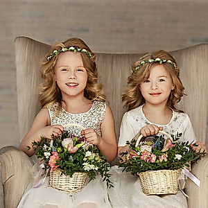 AWAYTR 3Pcs Flower Crown Floral Wreath Headband Fairy Floral Garland Bohemian for Women Girls Wedding Festival Party Vacation Photography Props (Cream white)