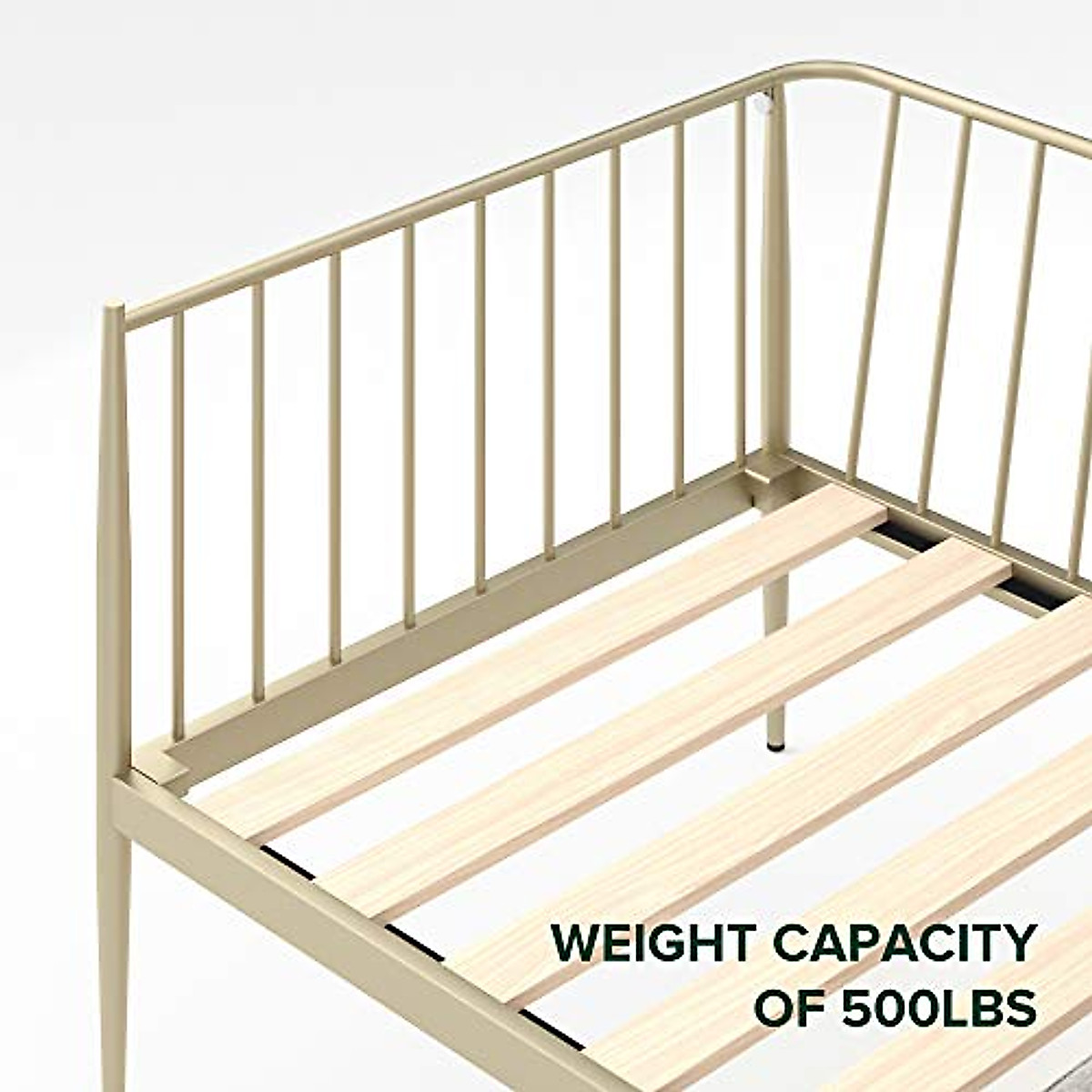 ZINUS Janelle Gold Metal Loveseat / Steel Framework with Upholstered Cushions / Easy Assembly