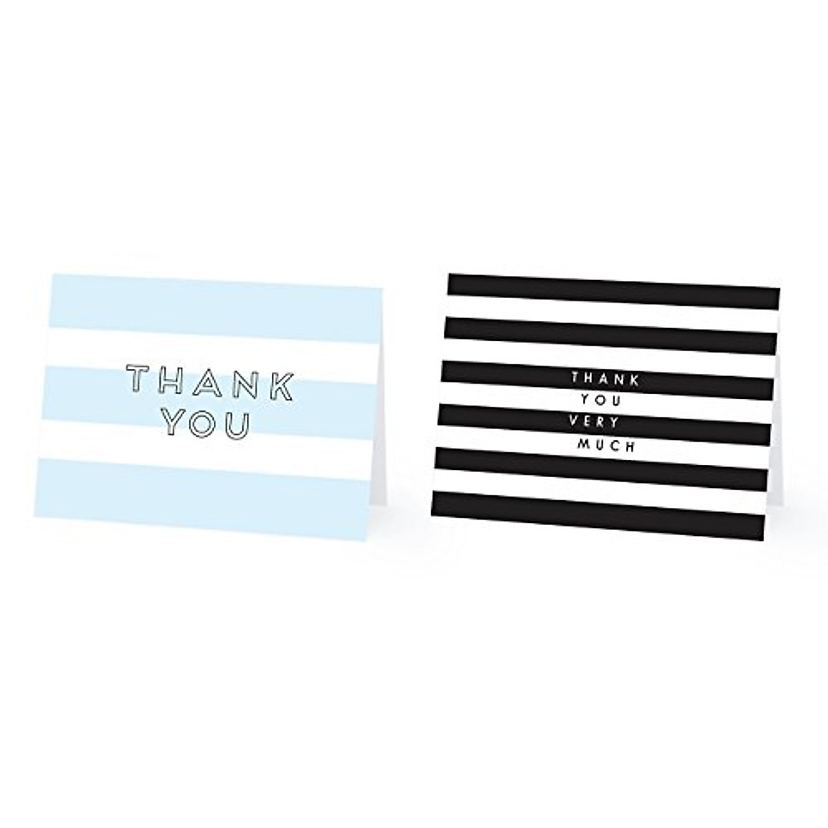 Luxye Chic Modern Thank You Cards, 36 Polka Dot and Stripe Thank You Notes, 6 Assortment of Blank Inside with White Envelopes (Multicolor) (4" x 6" Polka Dot Stripe V2)