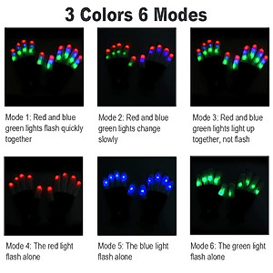 Luwint LED Toys Gloves for Kids - Light Up Cool Boy Gifts 6-8 8-10 10-12, Autistic Birthday Christmas Stocking Stuffers for Children 6 7 8 9 10 11 12 Year Old