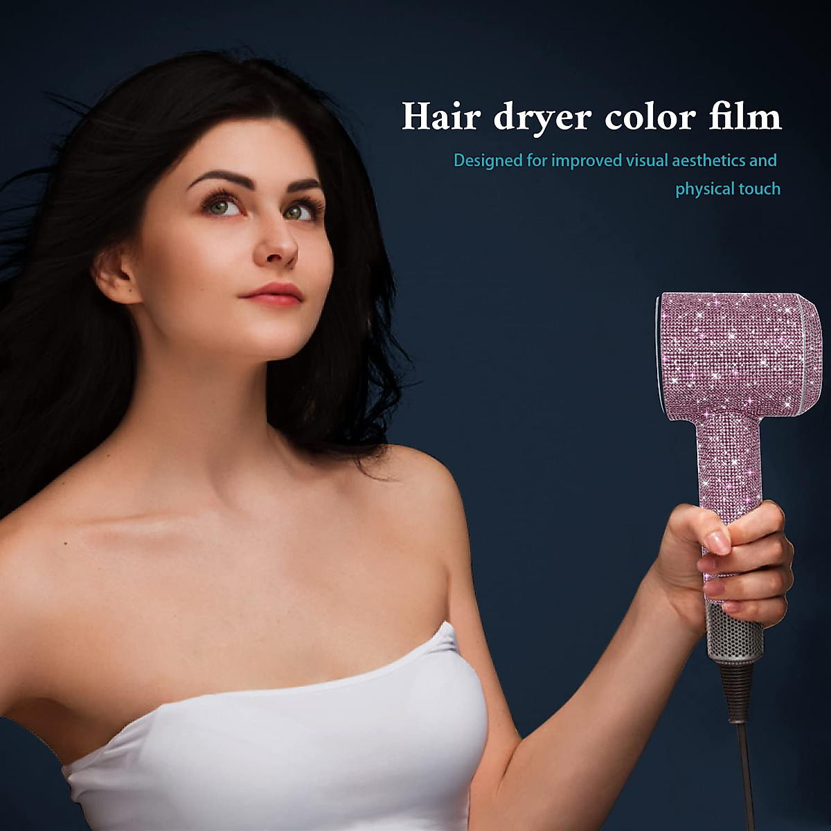 Rhinestones Case for Dyson Hair Dryer Anti-Scratch Shockproof Dust Proof Travel Protective Case Cover for Dyson Hair Dryer (Bling Purple)