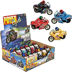 Liberty Imports 12 PCS Motorcycle with Driver Toys for Kids | 5.5" Push and Go Friction Powered Mini Moto Bike with Rider | Colorful Biker Bulk Pack Party Favors Supplies