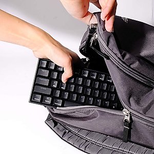 VELOCIFIRE Wireless Bluetooth Mechanical Keyboard, M1 TKL61WS 61-Key 60% Tactile Brown Switch Mini Portable Mechanical Keyboard with Ice Blue Backlit, Compatible with Mac OS and Windows OS(Black)