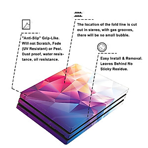 eSeeking Full Body Protective Vinyl Skin Decal For PS4 Pro Console and 2PCS PS4 Pro Controller skins Stickers Colored Triangles