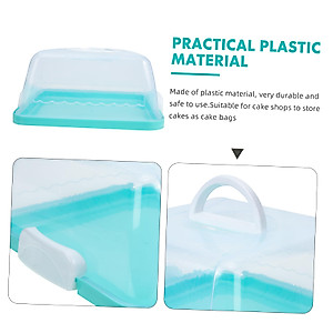 Homoyoyo Cheesecake Cake Carrier with Lid and Handle Large Cake Storage Container Holder Portable Cupcake Carrier Keeper Box Square Cake Stand Serving Tray for Transport Sky- blue Cupcake Holder