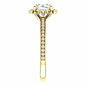 SISGEM 10K 14K 18K Solid Gold Engagement Rings for Women,Set 1.19/2.19 carat(cttw) Round Cut Moissanite Rings Wedding Engagement Anniversary Promise Bridal Bands with Engraved Name (18K-Gold)