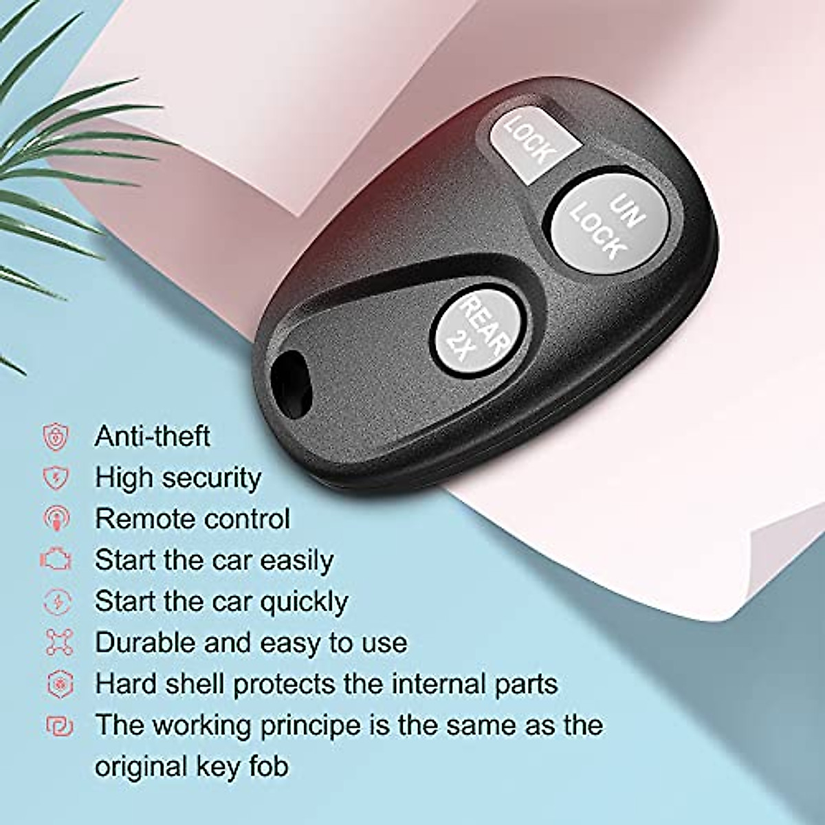 VOFONO 3 Buttons Keyless Entry Remote Control Key Fob Car Remote Fits for Chevrolet Tahoe 1997-2000/Suburban 1997-1999/Yukon1997-1999/Express 1997-2002 ABO1502T 16245100-29, 16245105