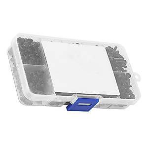 720PCS M3 Hex Bolt Screw Assorted M3x4mm 6mm 8mm 10mm 12mm Black Alloy Steel Pan & Flat Head Hex Socket Screws with Plastic Box